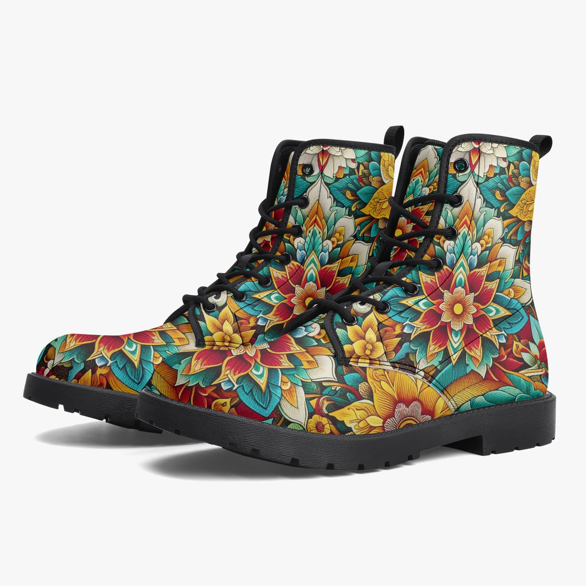 Myanmar Fabric #5.0 Trendy Leather Boots